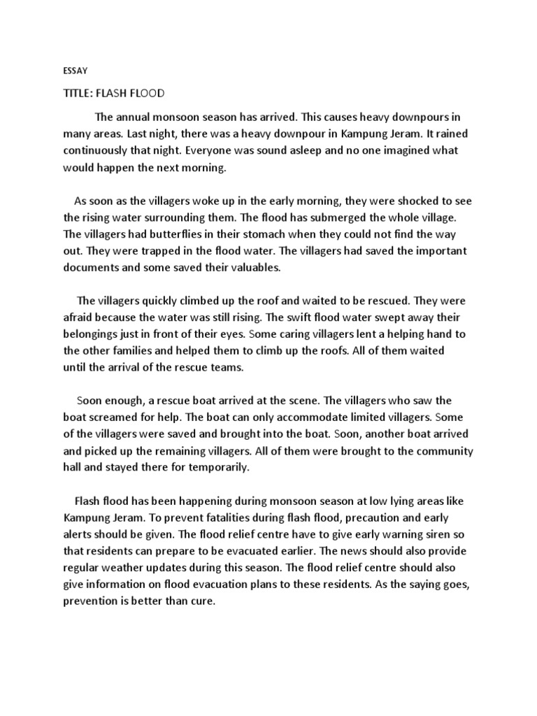 Contoh Essay English Flash Flood | PDF