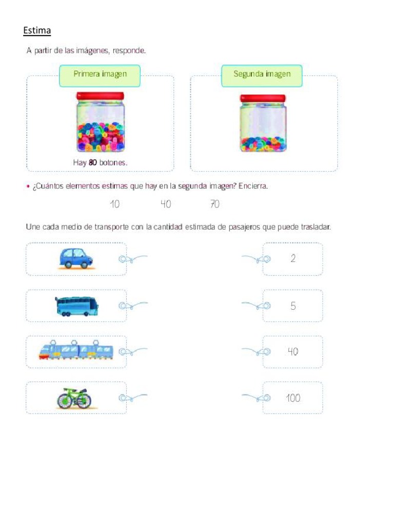 Estimación de Cantidades Segundo Básico | PDF