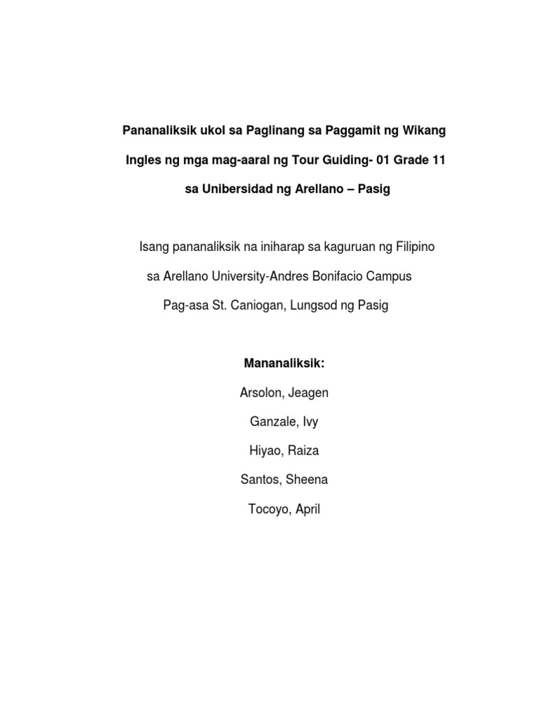 Filipino Research Paper | PDF