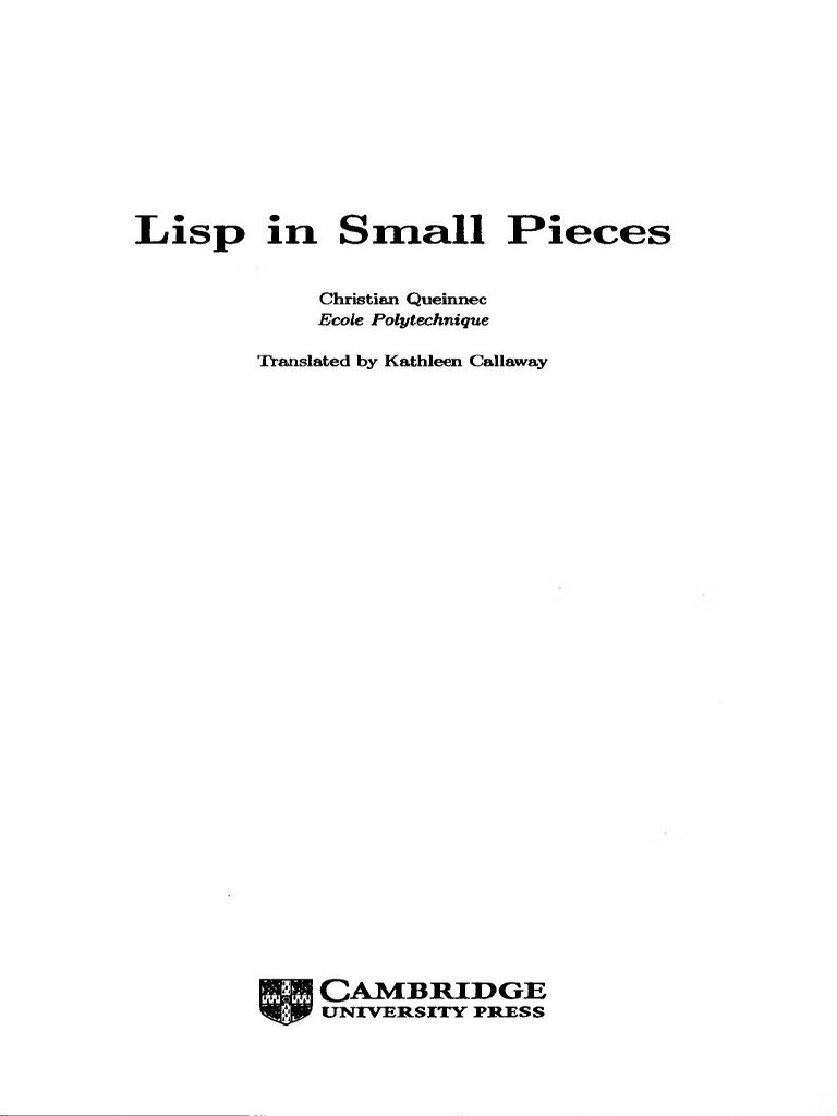 LISP in Small Pieces PDF | PDF | Scheme (Programming Language ...