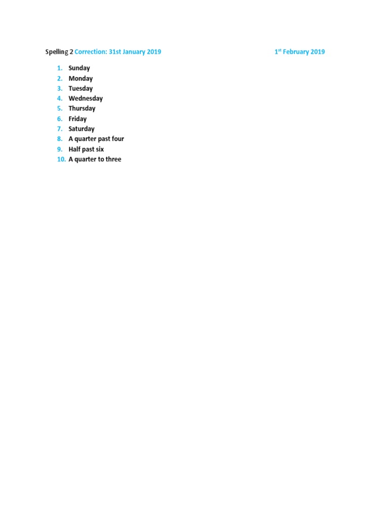 Spelling 2 Correction | PDF