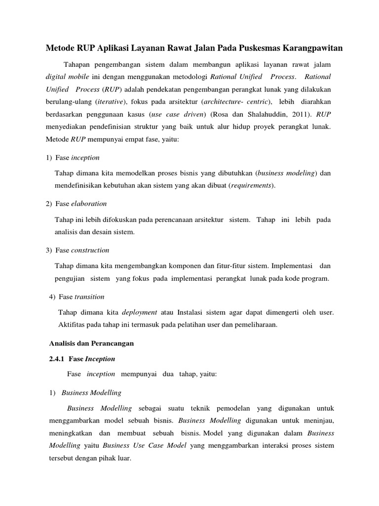 Metode RUP Aplikasi Layanan Rawat Jalan Pada Puskesmas Karangpawitan ...