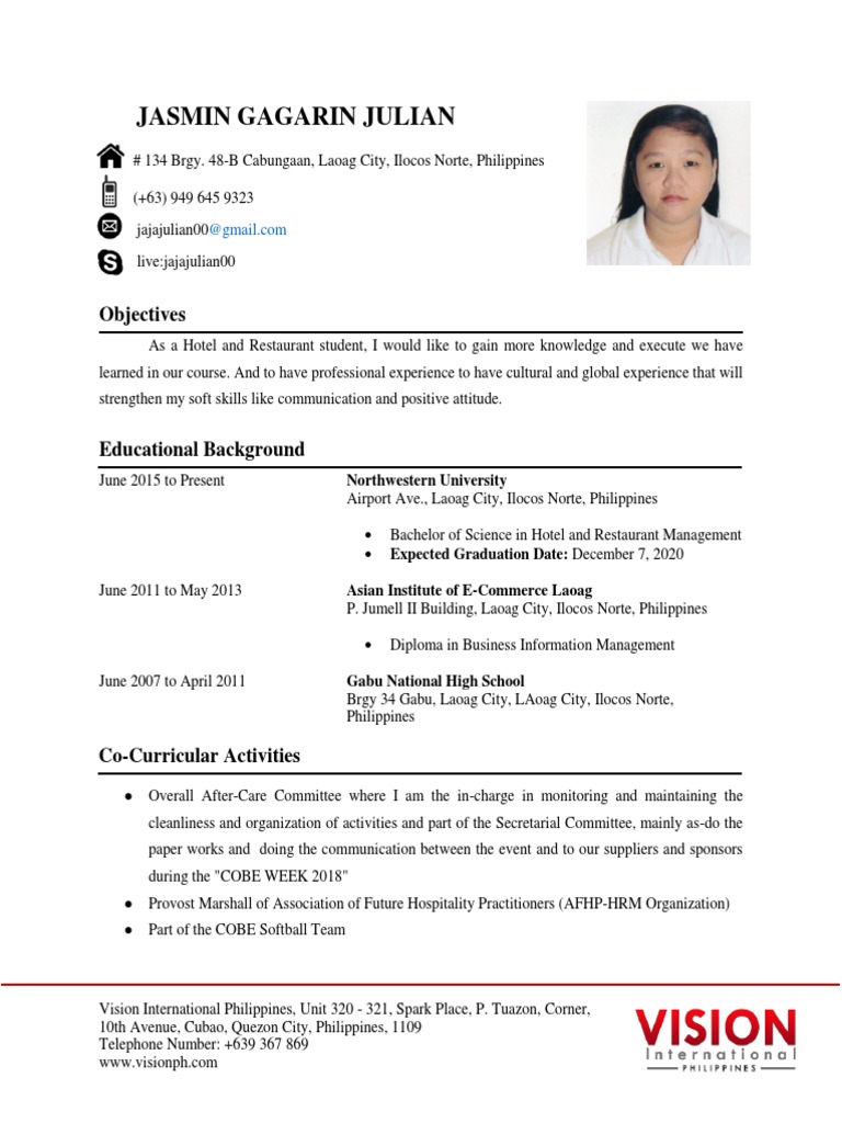 Julian, Jasmin Resume | PDF | Learning