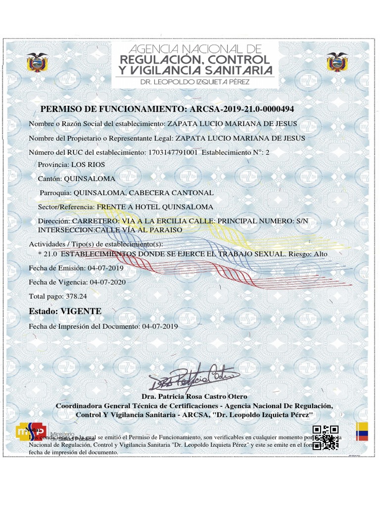 Permiso Funcionamiento | PDF