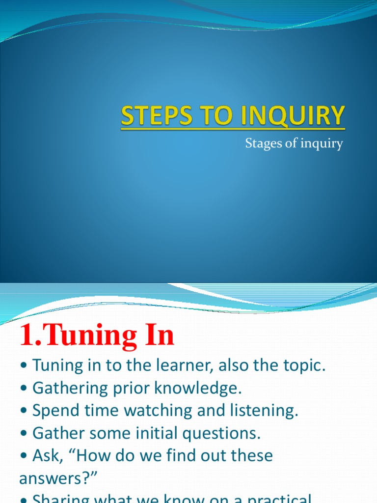Steps To Inquiry | PDF