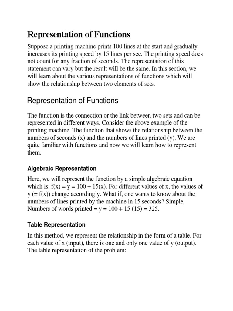 Representation of Functions | PDF