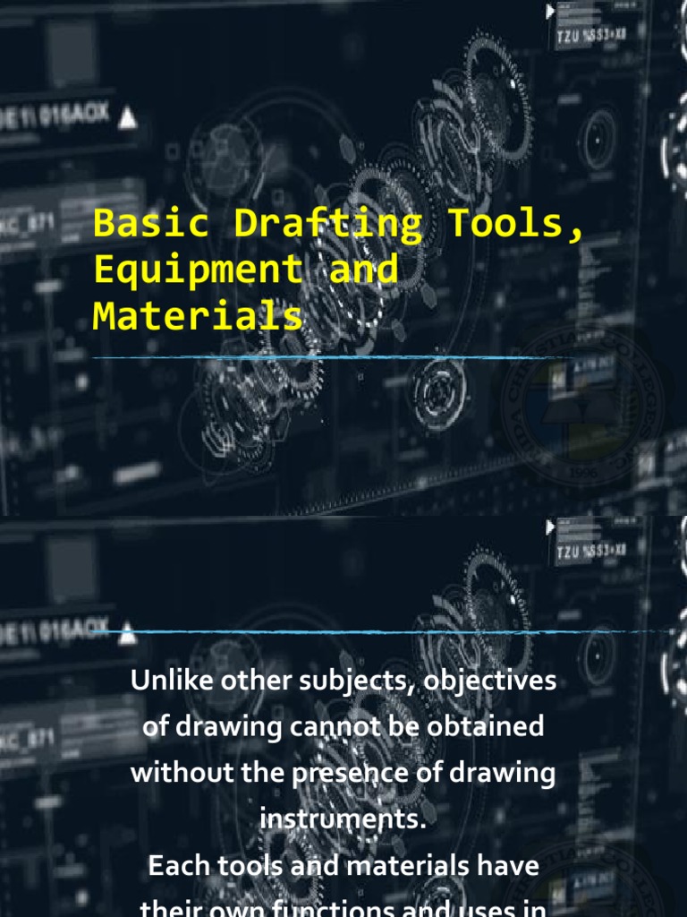 Basic Drafting Tools, Equipment and Materials | PDF | Technical Drawing ...