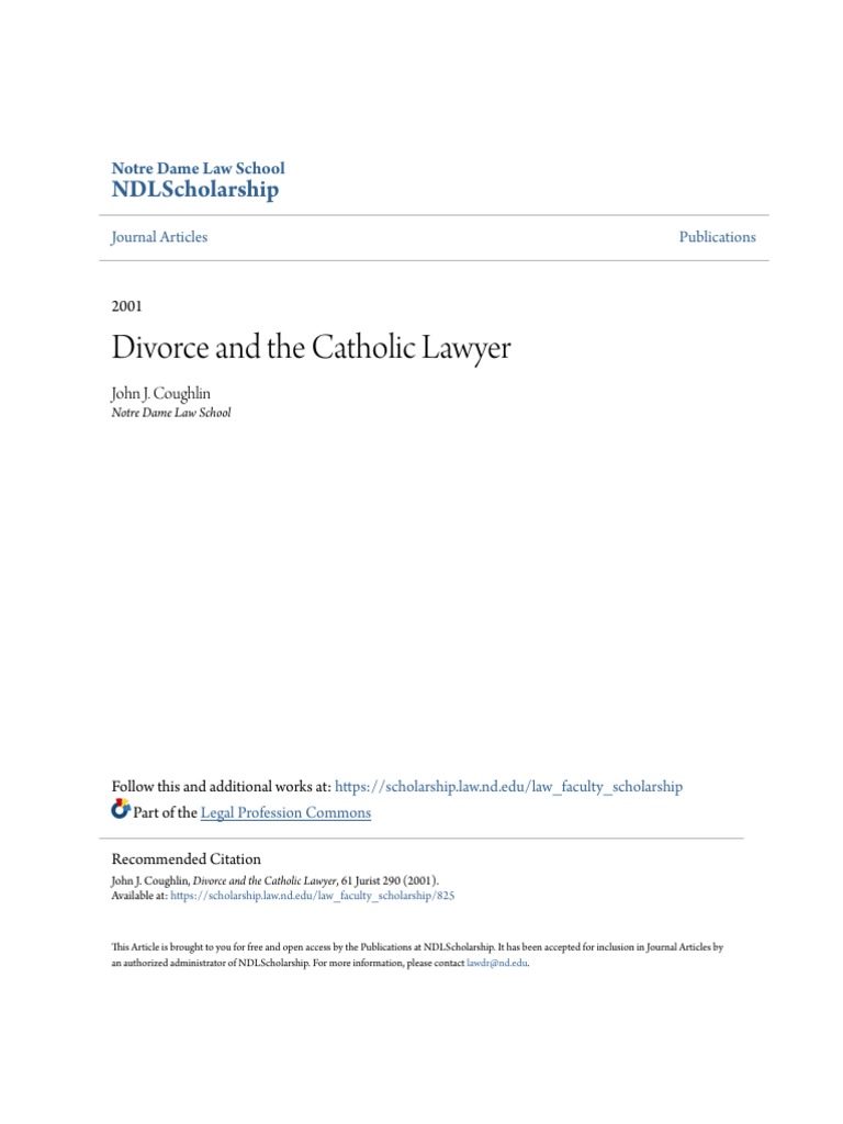 Divorce and The Catholic Lawyer | PDF | Catholic Church | Marriage
