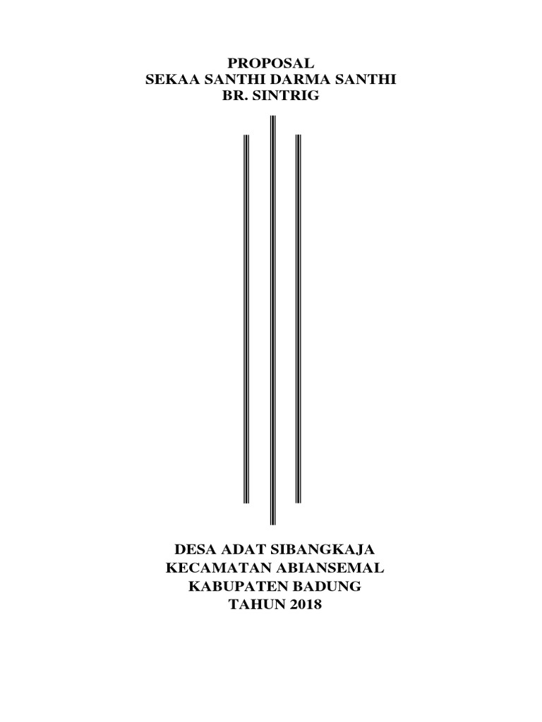 Proposal Sekaa Shanti Darma Santhi | PDF