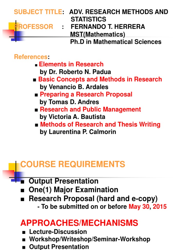 For Masteral in Research 2014 | PDF | Research Design | Scientific Method