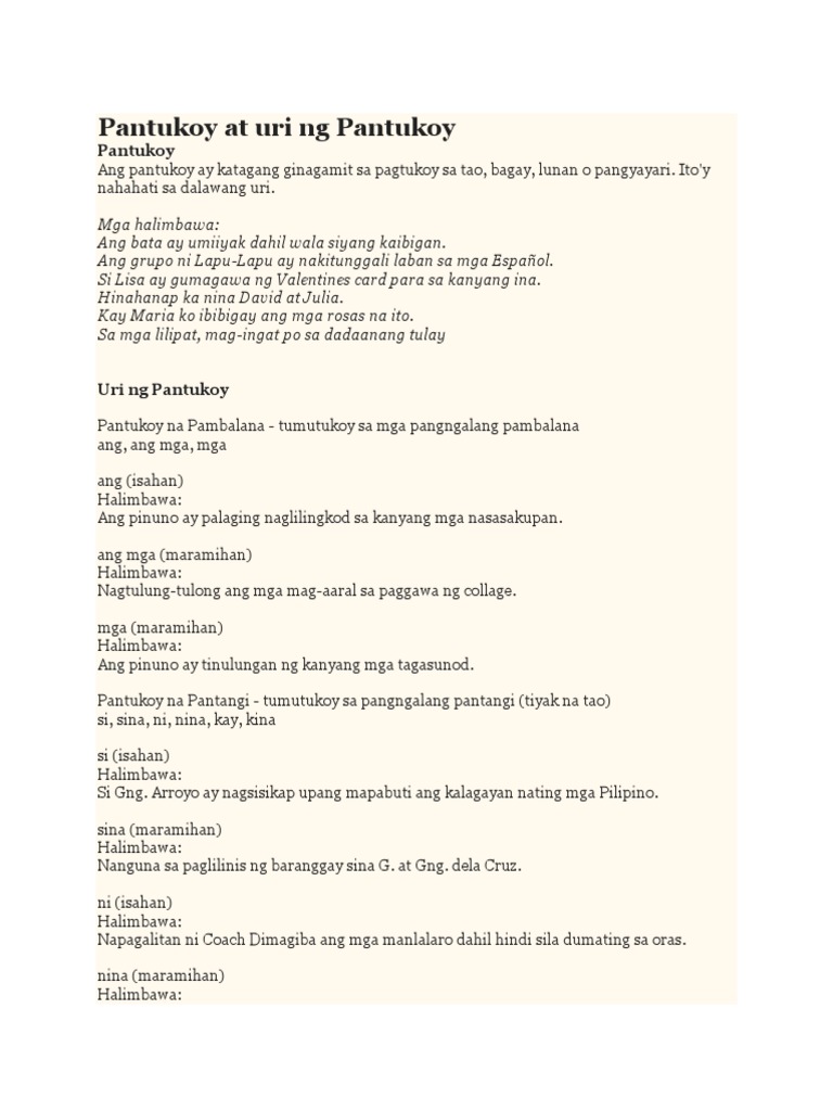 Pantukoy | PDF