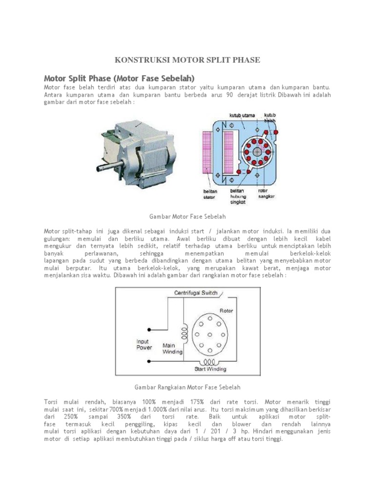 Konstruksi Motor Split Phase | PDF