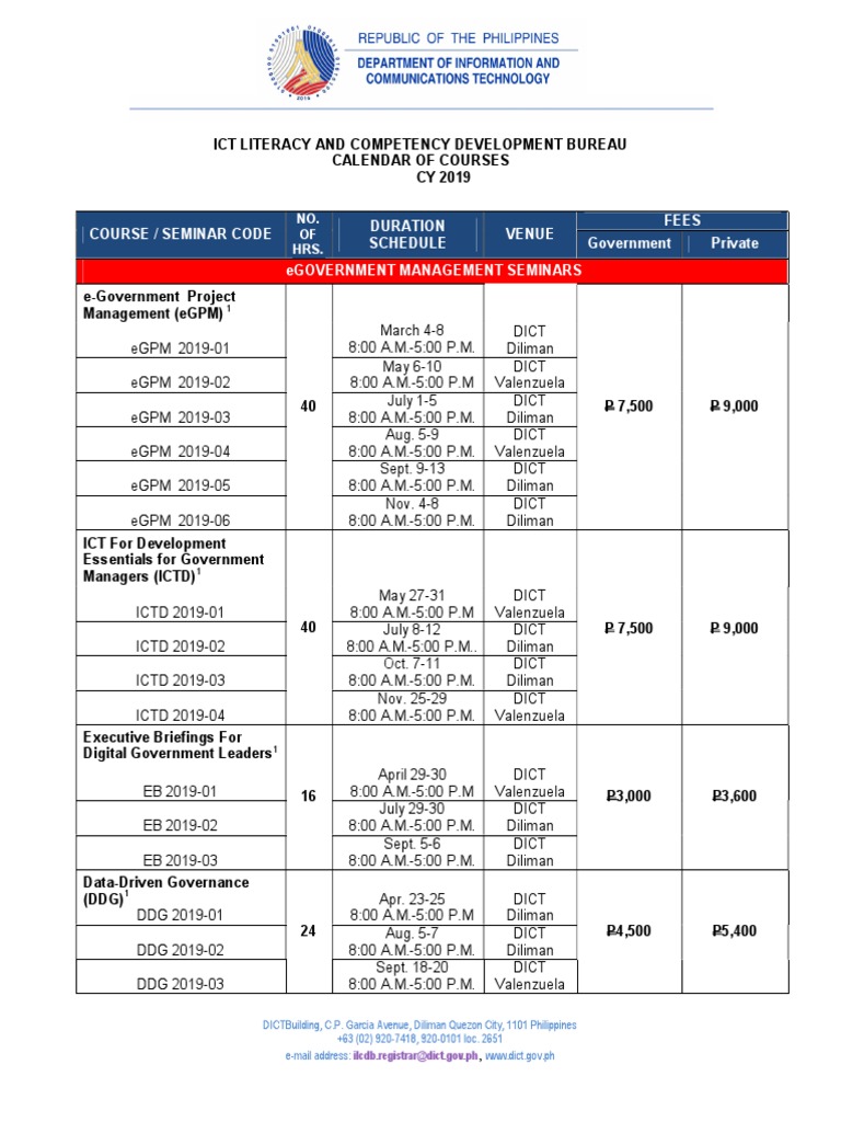 ICT Literacy Calendar 2019 | PDF | Information And Communications ...