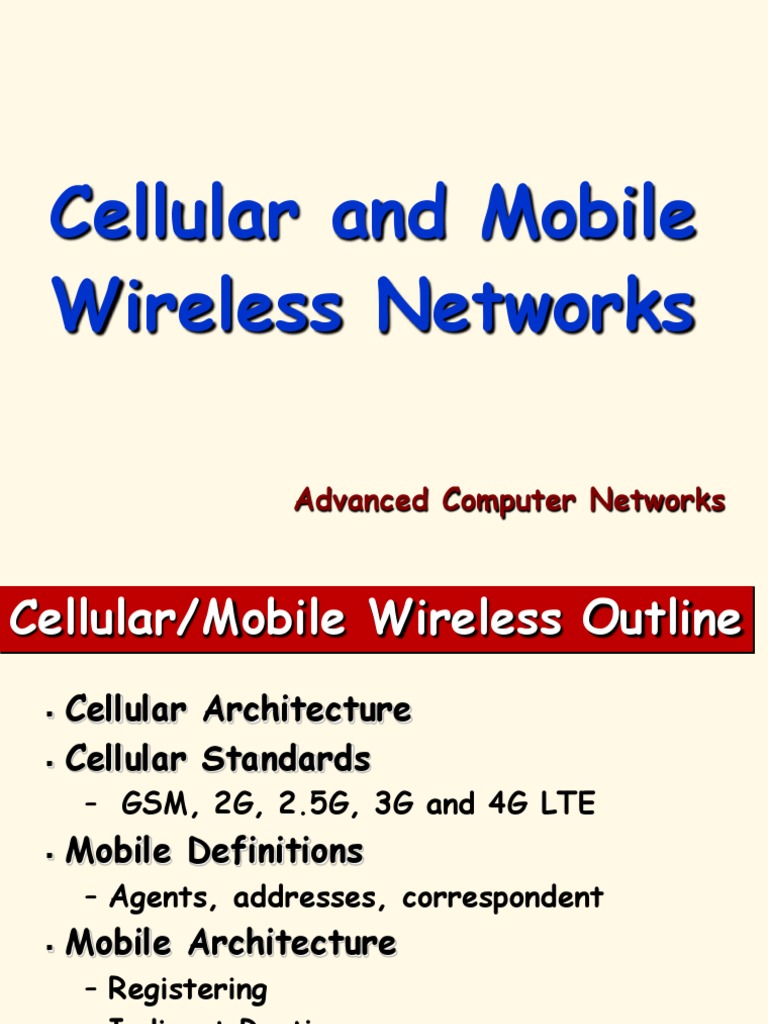 Cellular and Mobile Wireless Networks | PDF | Cellular Network ...