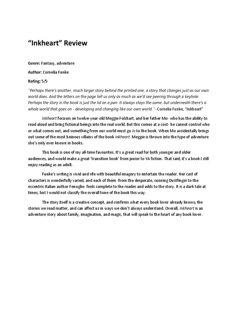 Inkheart Review 1 | PDF