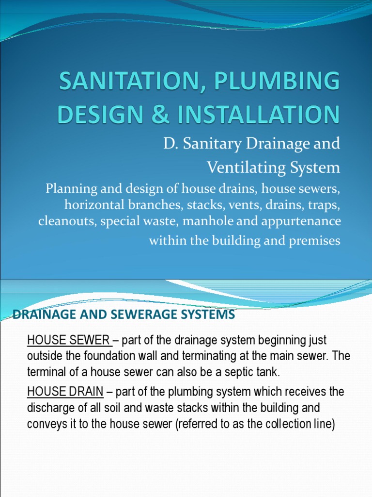 D. Sanitary Drainage | PDF | Sanitary Sewer | Plumbing