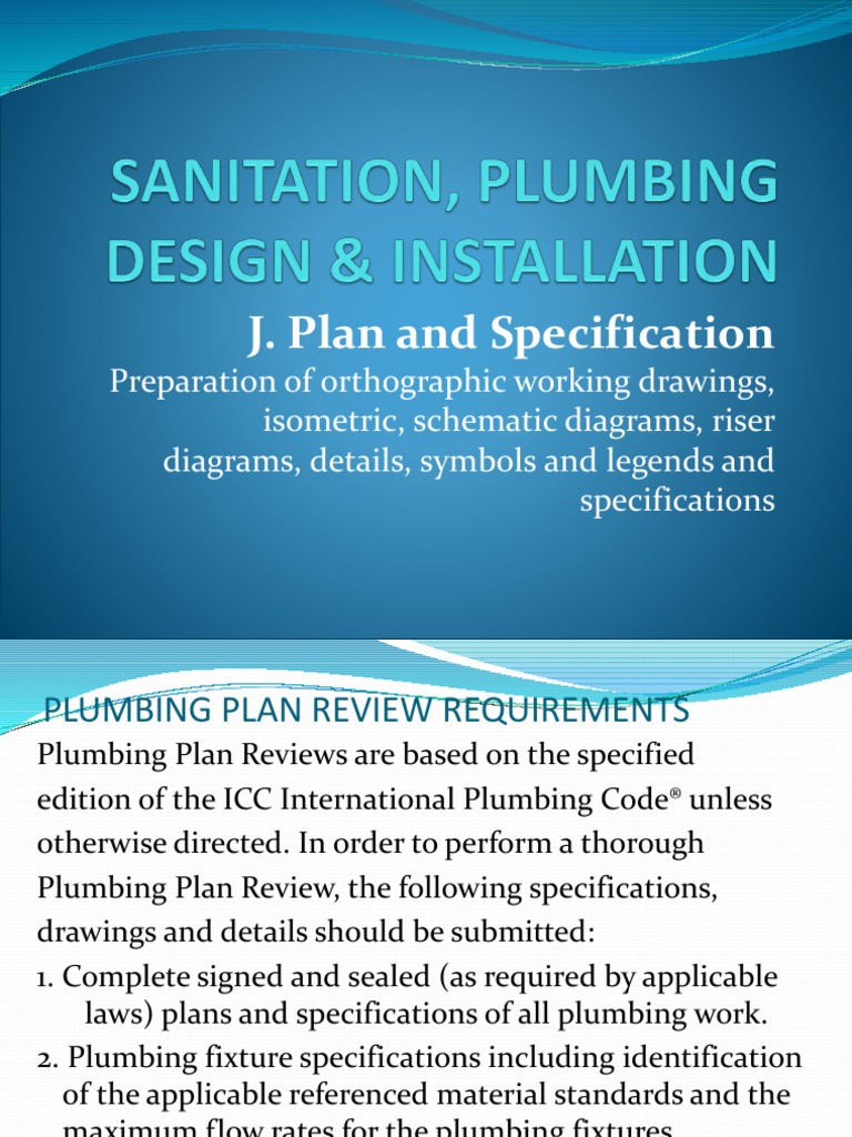 J. Plans & Specs | PDF | Plumbing | Sanitary Sewer