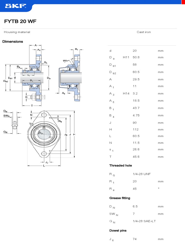 SKF Bearing Drawing | PDF | Screw | Mechanical Engineering