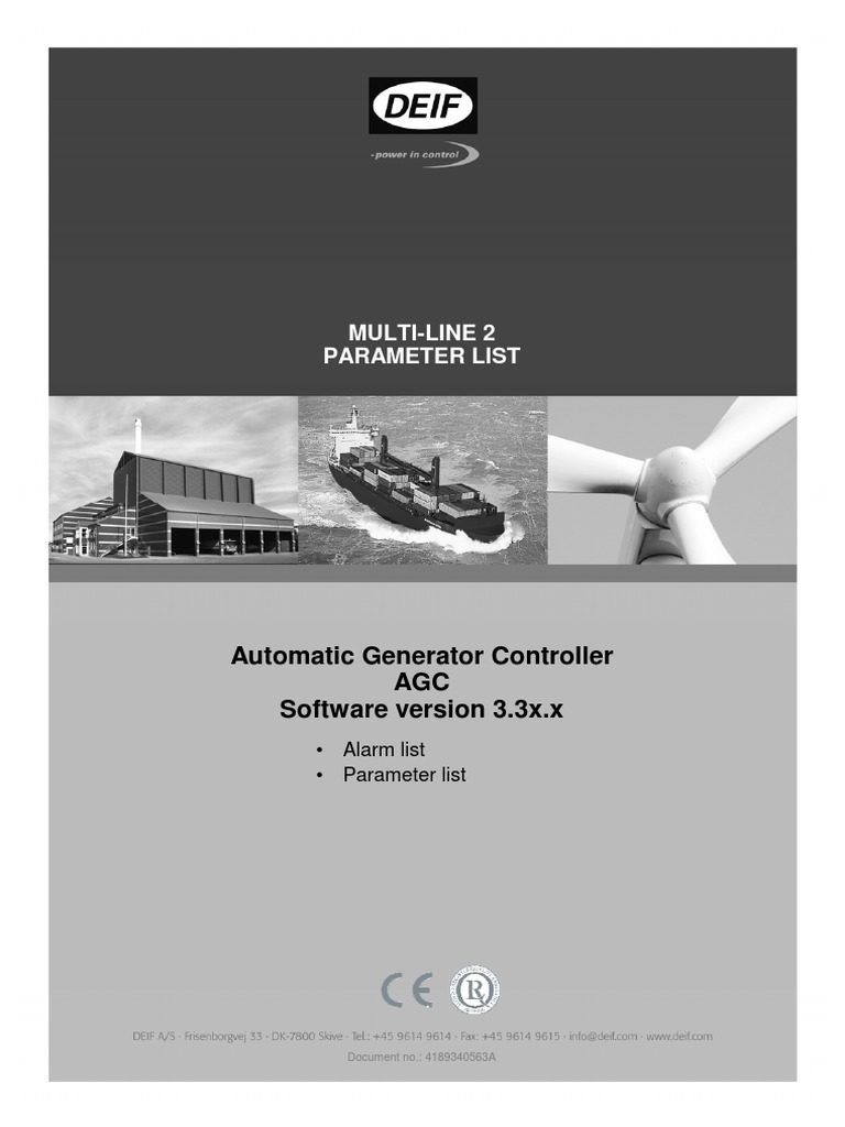 Automatic Generator Controller AGC Software Version 3.3x.x: Multi-Line 2 Parameter List | PDF ...