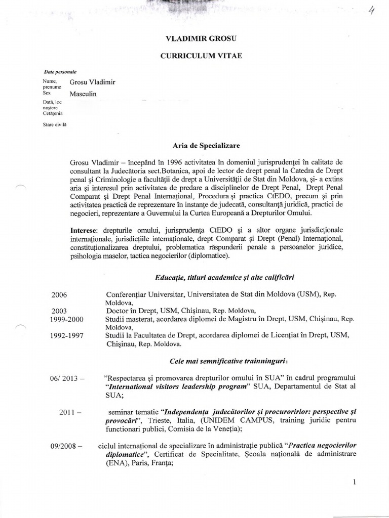 CV Grosu | PDF
