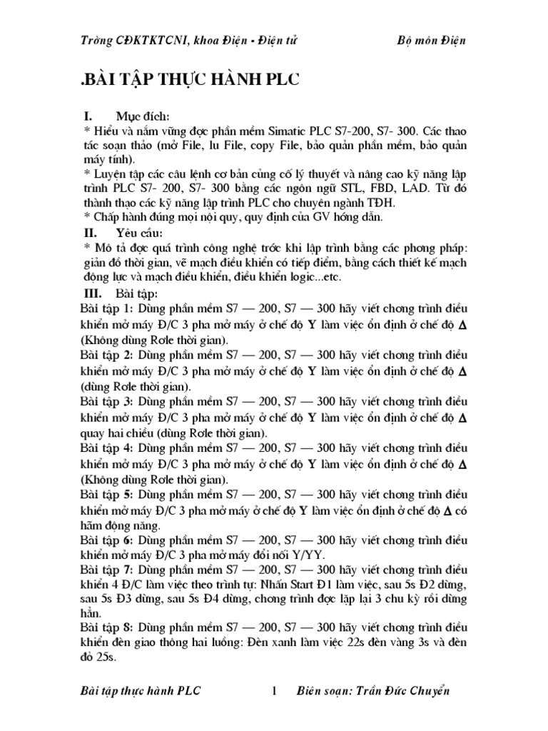 Bai Tap Thuc Hanh PLC | PDF