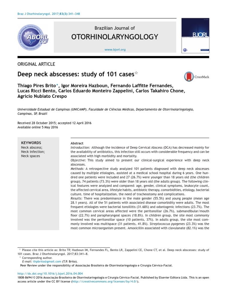 Abses Leher Dalam Jurnal | PDF | Thrombosis | Infection