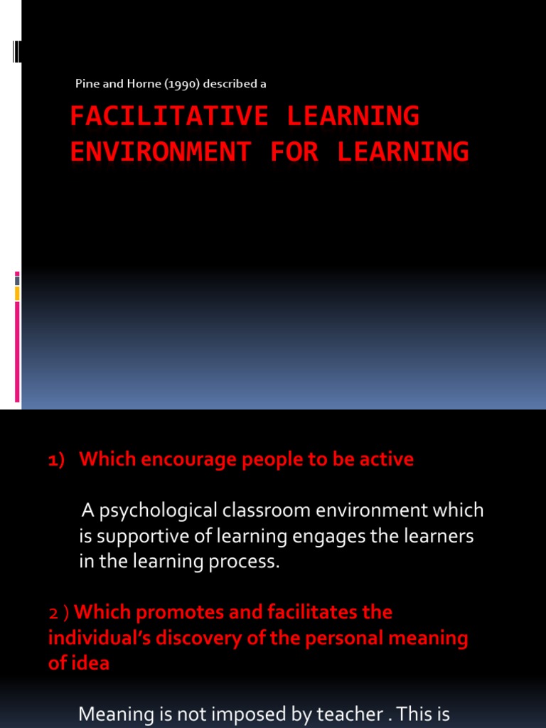 Facilitative Learning Environment Principles | PDF | Wellness | Science ...