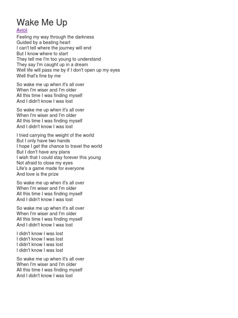 Wake Me Up | PDF | Poetry