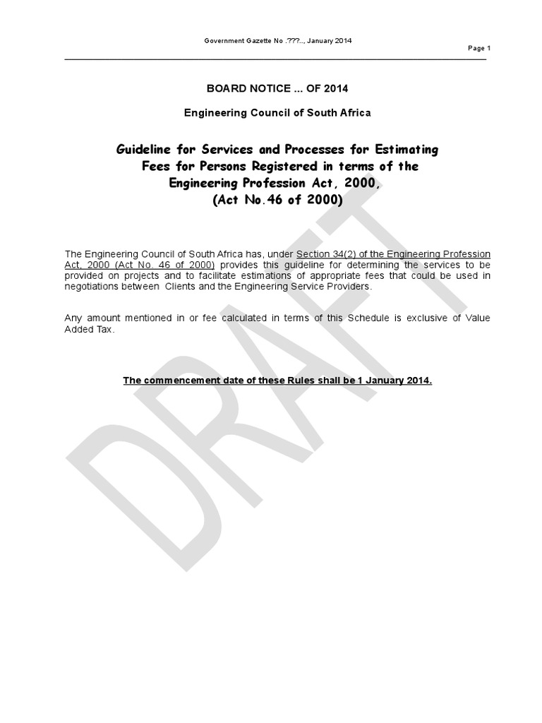 Draft Guideline Fees | PDF | Consultant | Employment