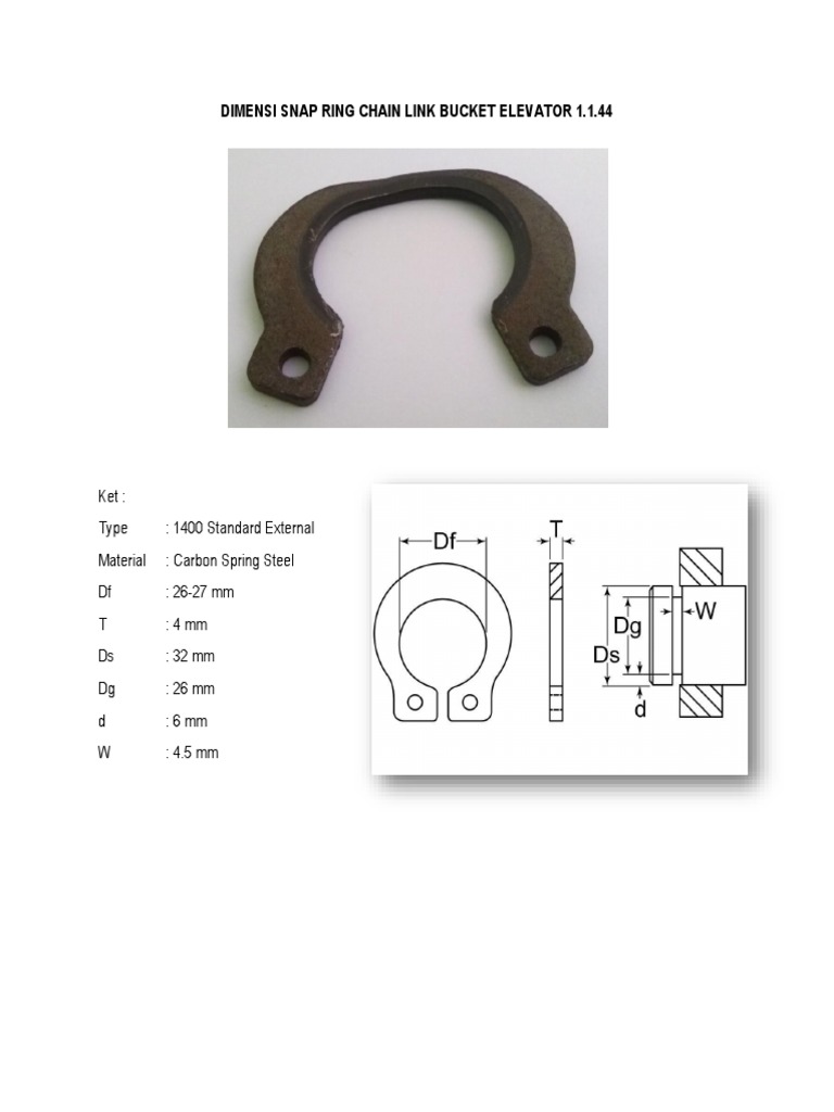 Dimensi Snap Ring Chain Link Bucket Elevator 1 | PDF