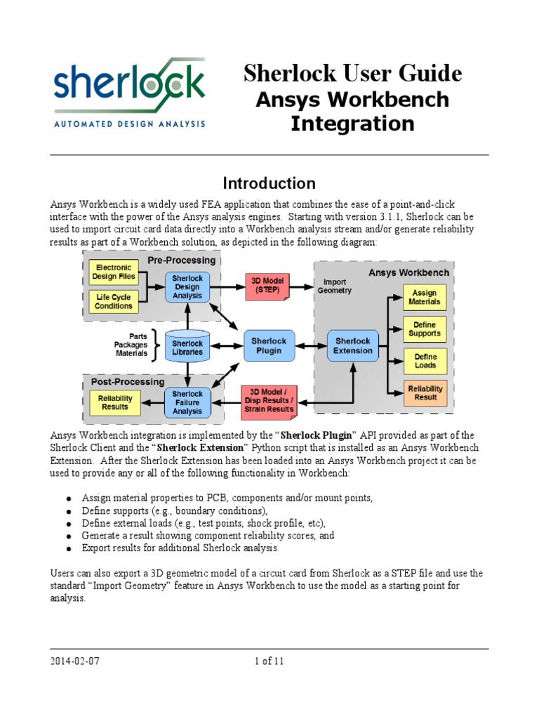 Ansys Sherlock | Reliability Engineering | Menu (Computing)