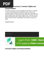 Introduction To Consumer Awareness | PDF | Sales | Questionnaire