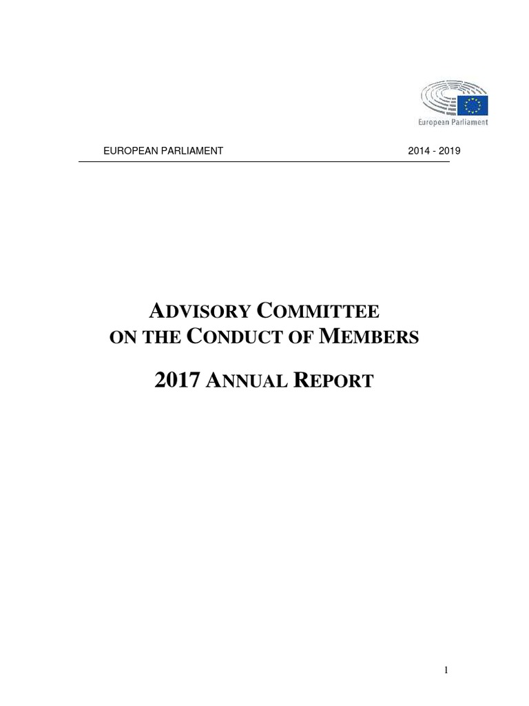 2017 Annual Report on MEP Conduct | PDF | European Parliament | World ...