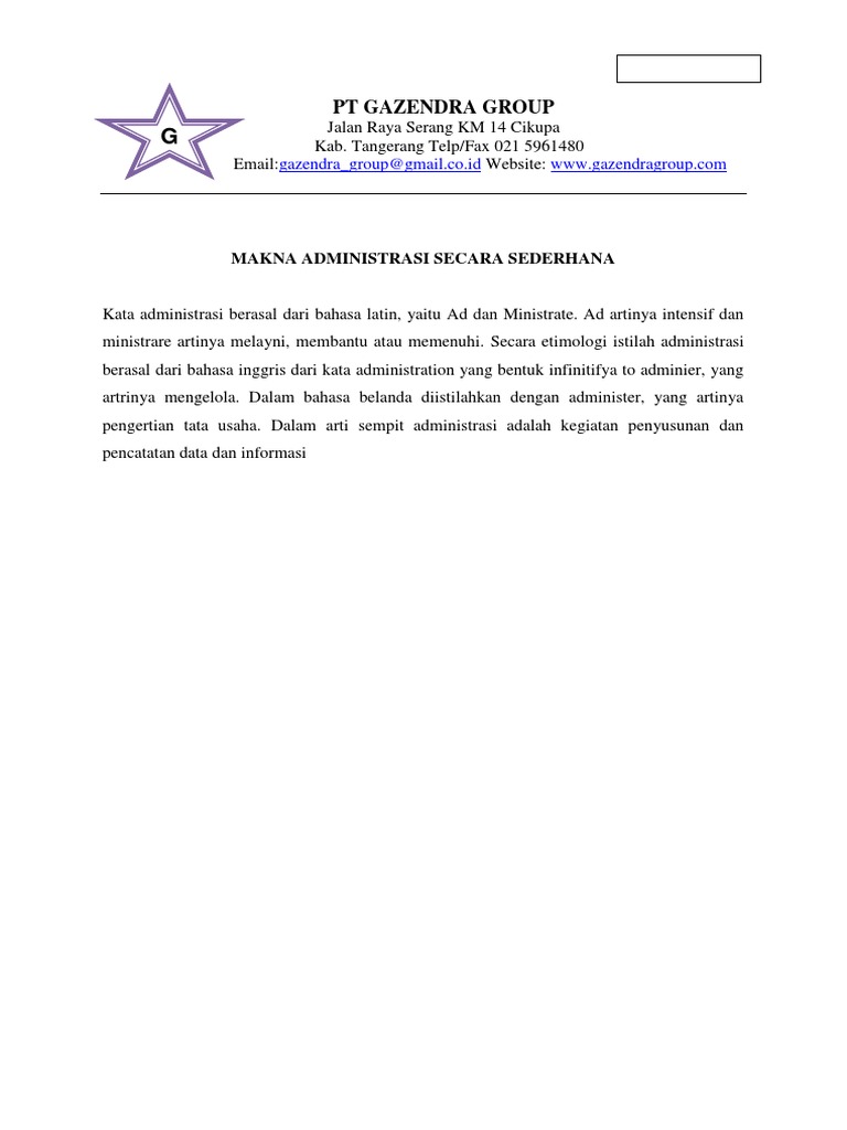 PT Gazendra Group Revisi | PDF