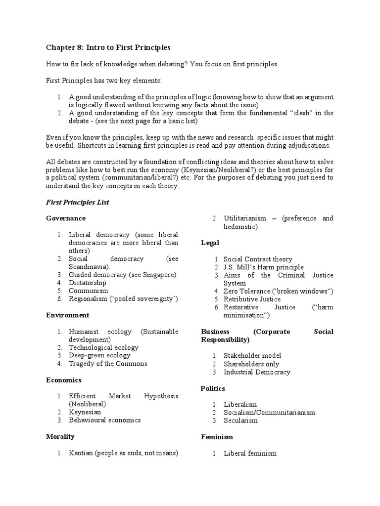 First Principles in Debating Techniques | PDF | Externality | Crime ...