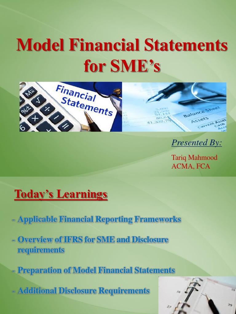 Model Financial Statements for SMEs | PDF | Deferred Tax | Income Statement
