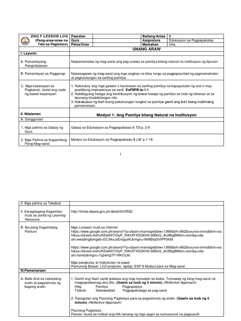 DLL ESP 8 Modyul 1 PDF | PDF