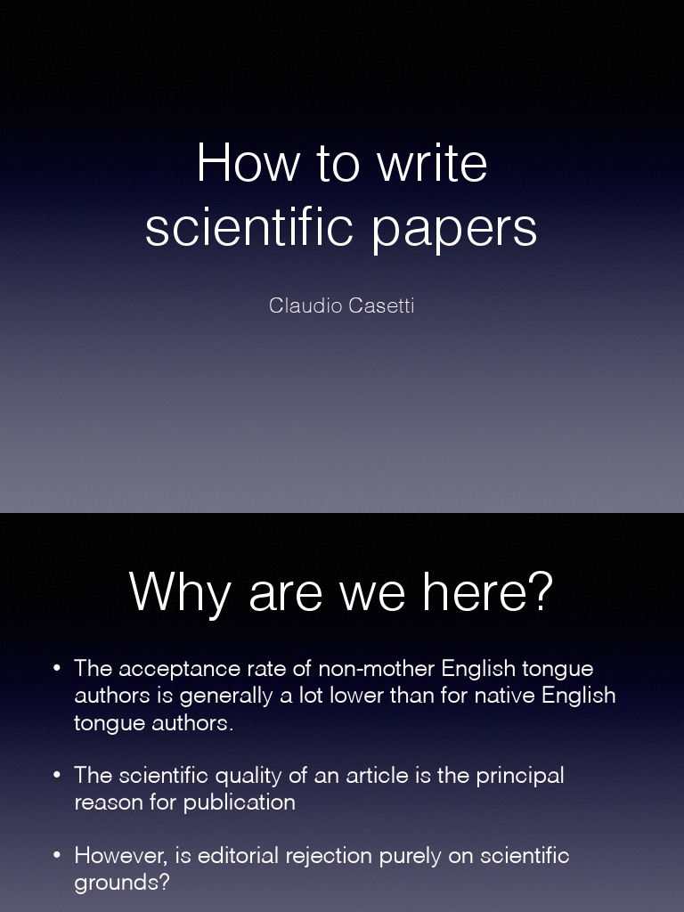 Writing A Scientific Paper | PDF | Citation | Sentence (Linguistics)