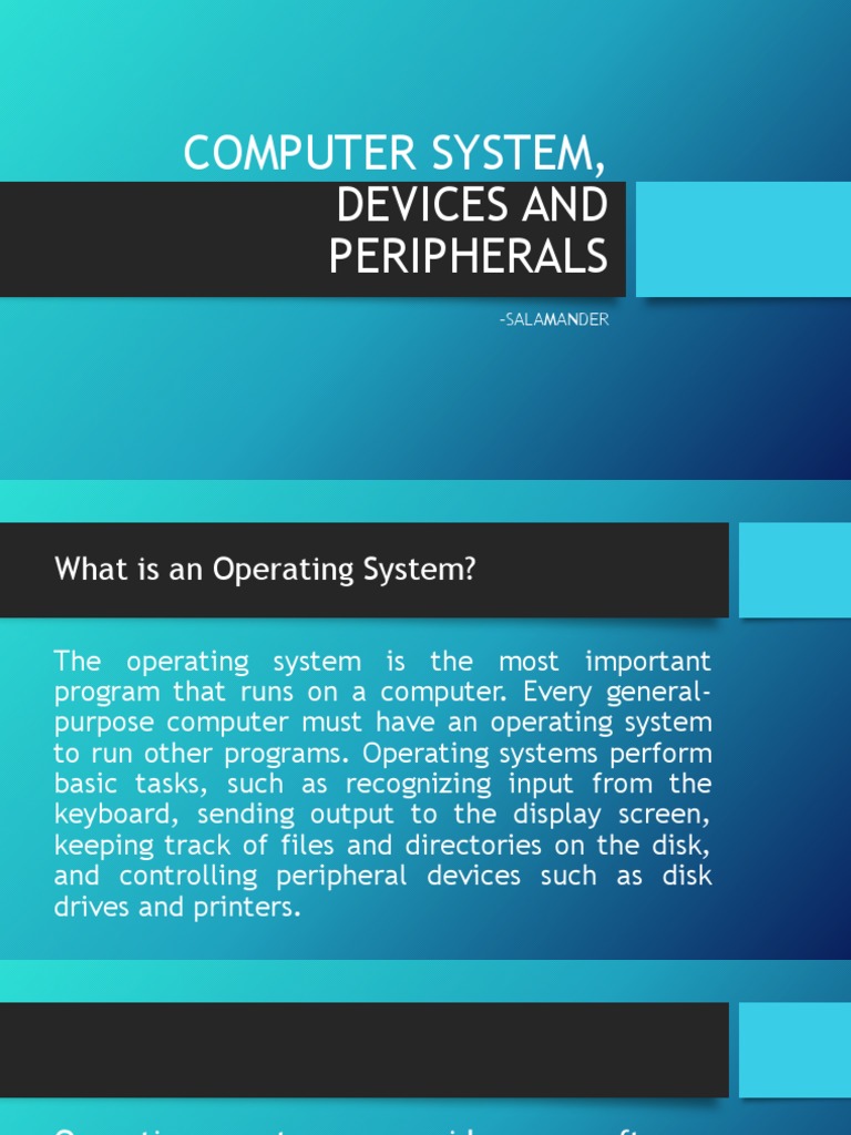 Computer System, Devices and Peripherals | PDF | Random Access Memory | Computer Data Storage