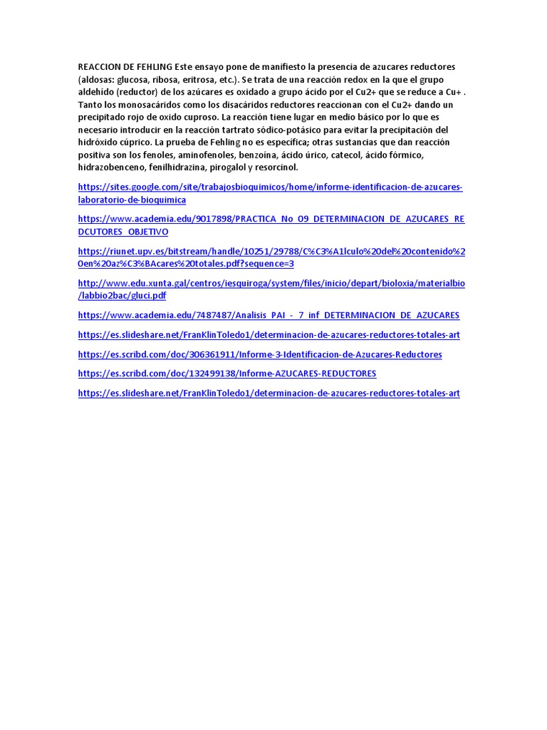 Reaccion de Fehling | PDF