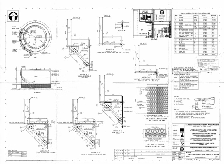 Fabrication Details of Spiral Staircase of HFO Tank | PDF