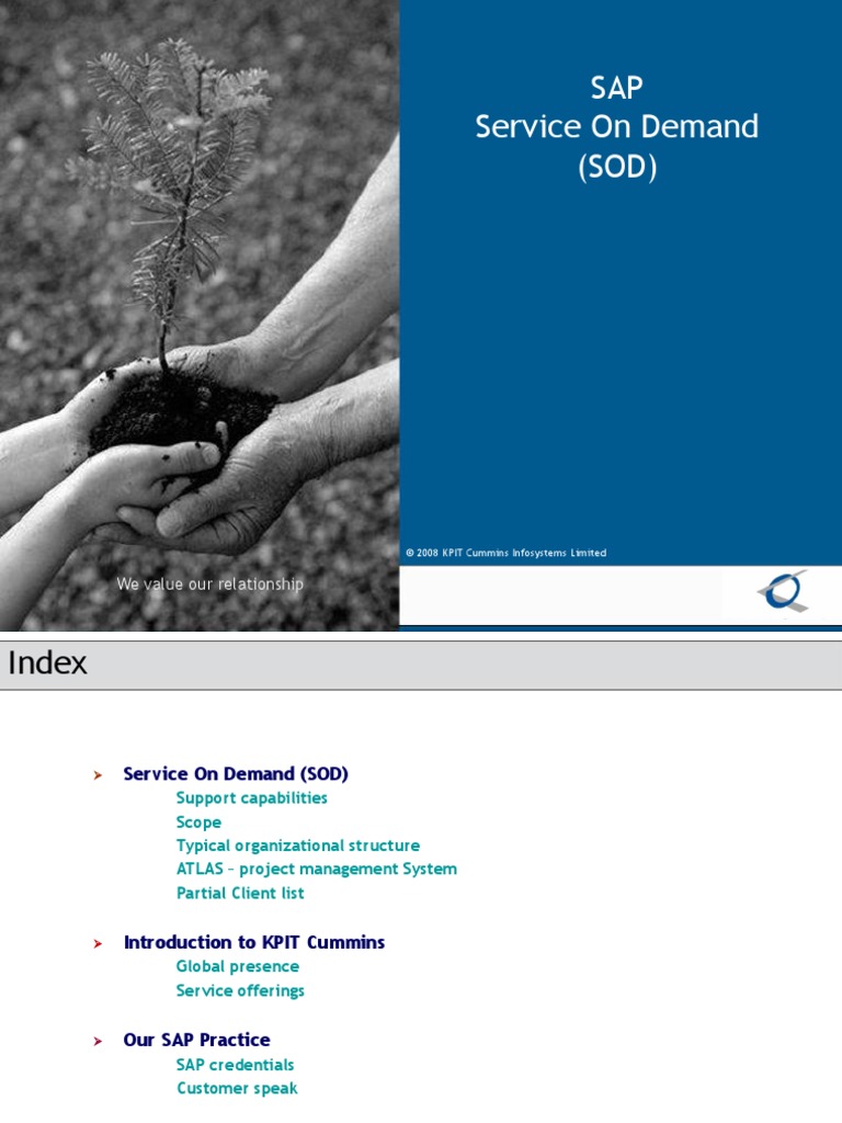SOD Presentation KPIT | PDF | Sap Se | Project Management