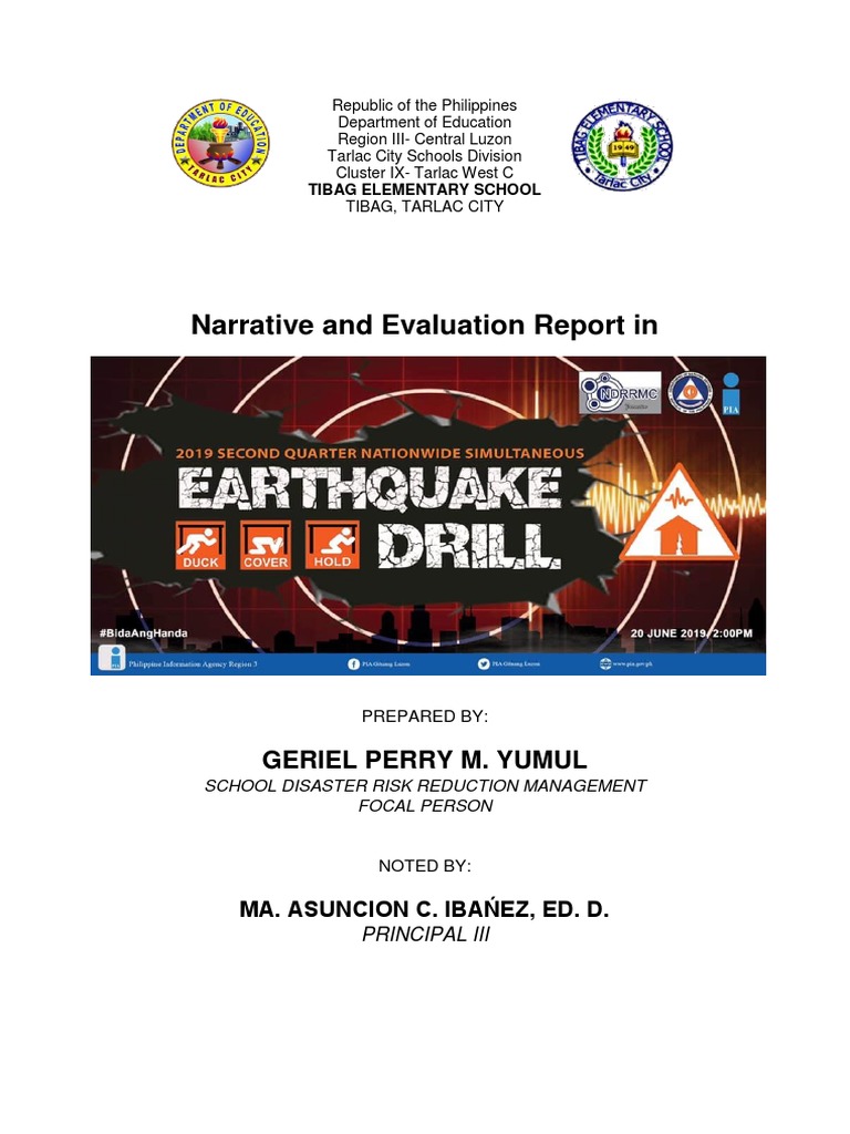Tibag Elementary School Evaluation Form and Narrative Report 2ND QTR Nsed | PDF | Emergency ...