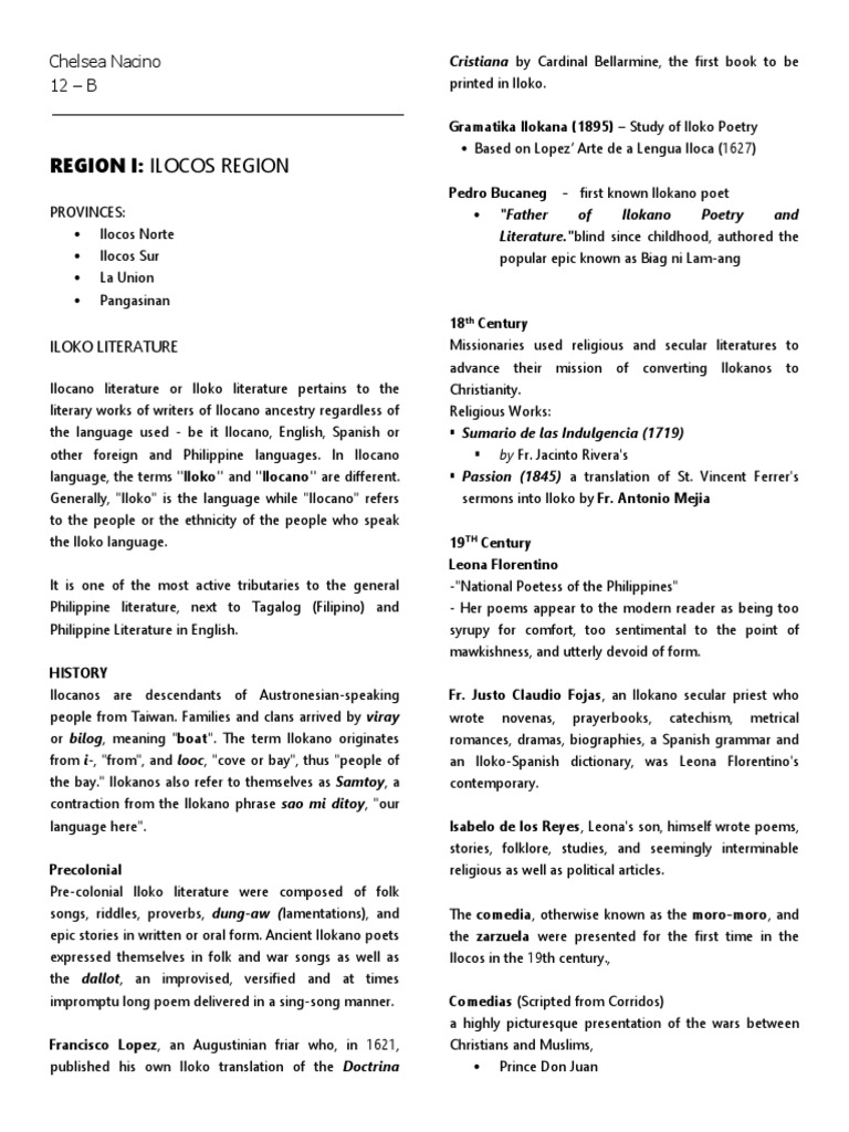 Region I | PDF | Philippines | Poetry