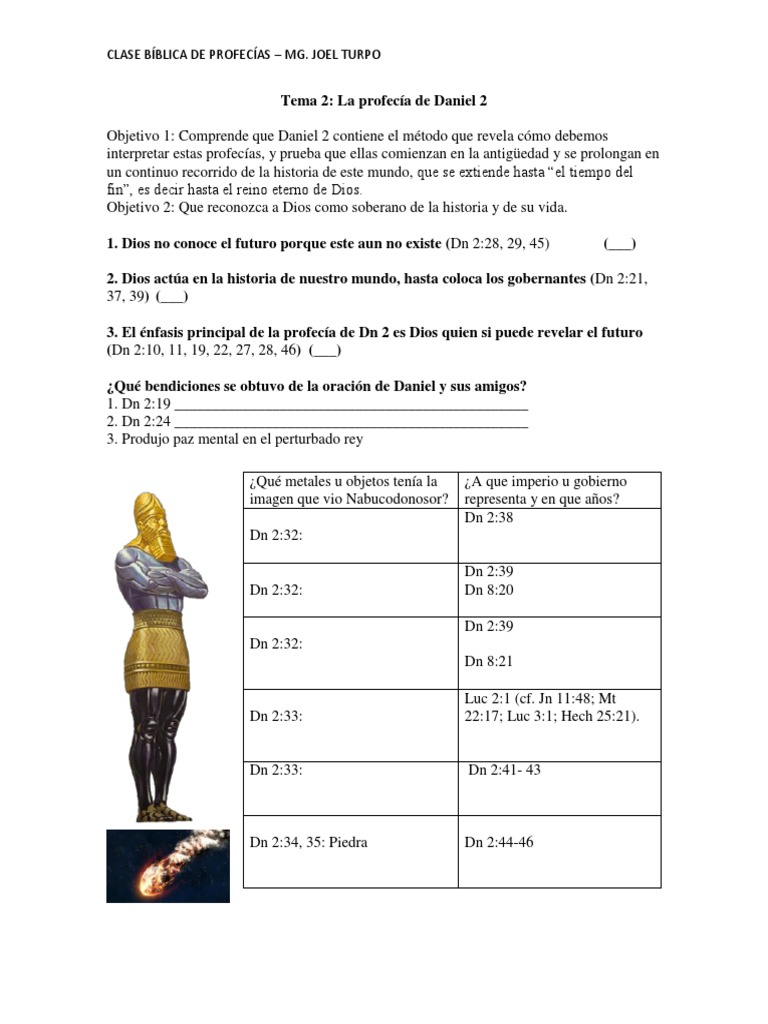 Tema 2 La Profecia de Daniel 2 Estudiante | PDF | Daniel (figura ...