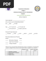 Student Information Sheet Template | PDF