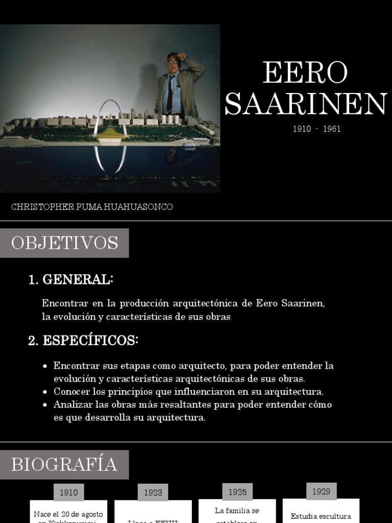 Exposicion Eero Saarinen | Descargar gratis PDF | Sectores Economicos | Elementos arquitectónicos