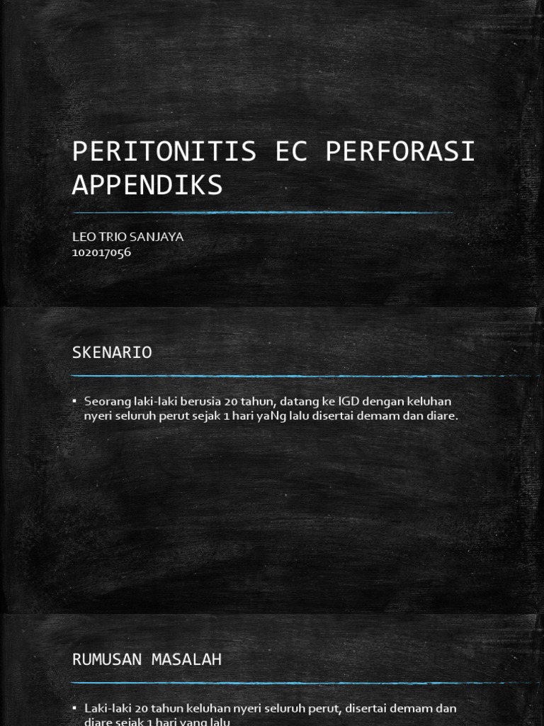 Peritonitis Ec Perforasi Appendicitis | PDF