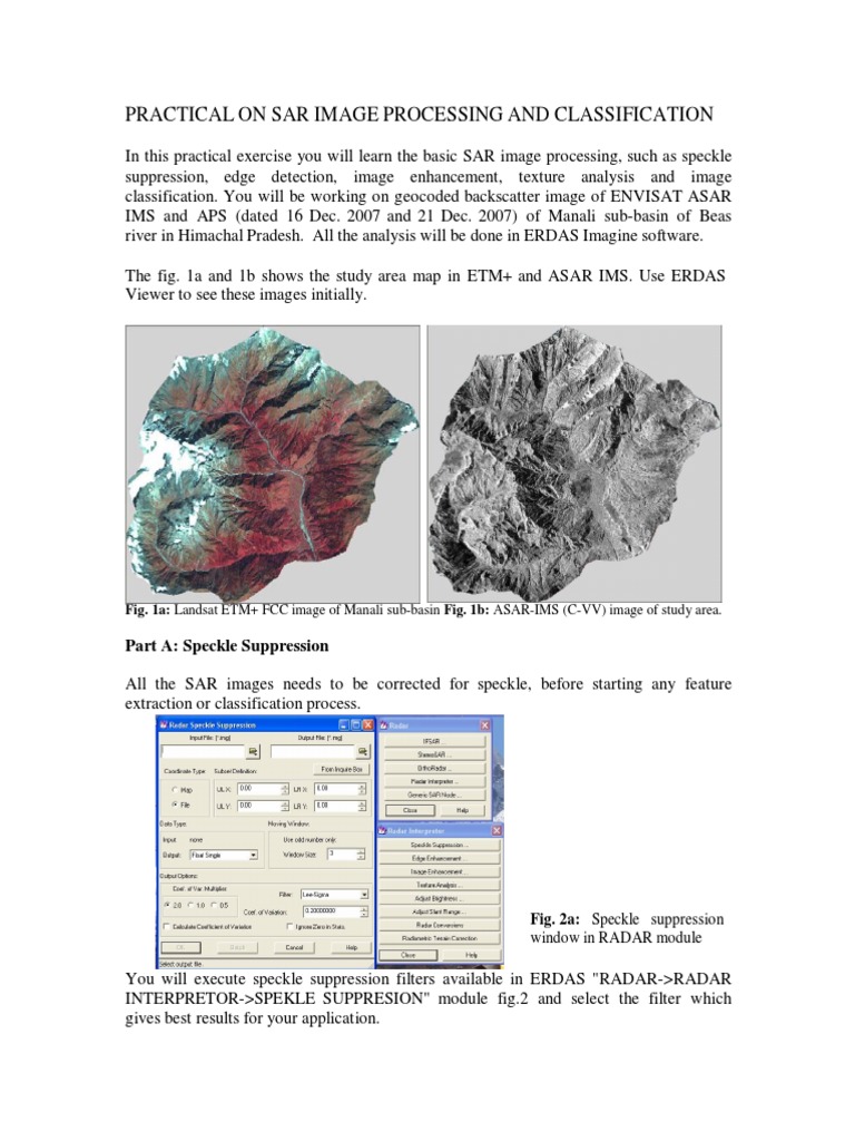 Practical On Sar Image Processing and Classification: Part A: Speckle ...