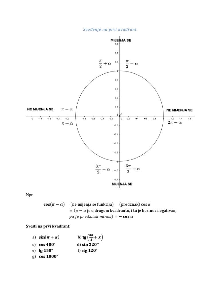 Svođenje Na Prvi Kvadrant | PDF
